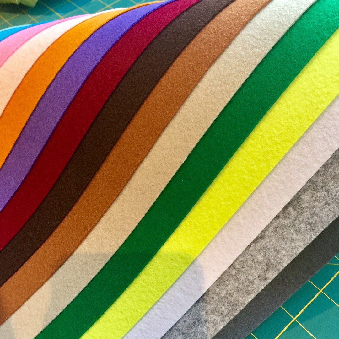 Felt Stiffened Hard 15 Pc Set Felt 1.2 Mm Thickness Various Colors ...