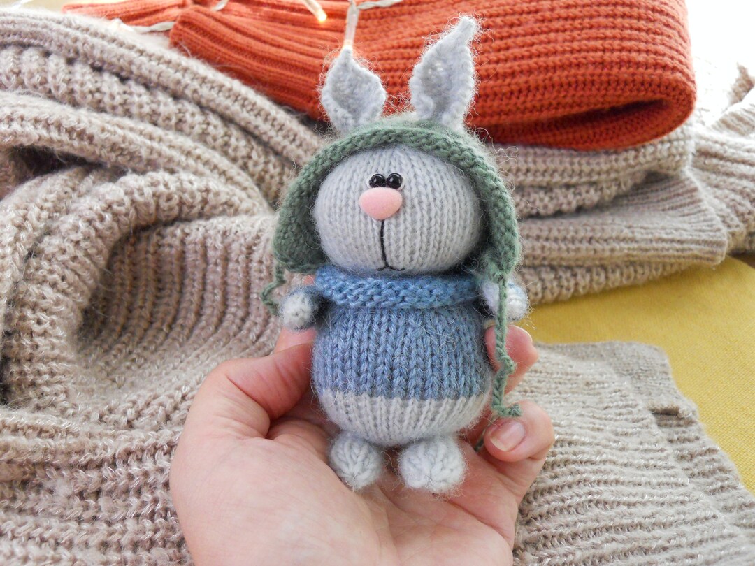 Knitted Bunny Toy Home Room Decor Plush Toy Crochet Bunny - Etsy