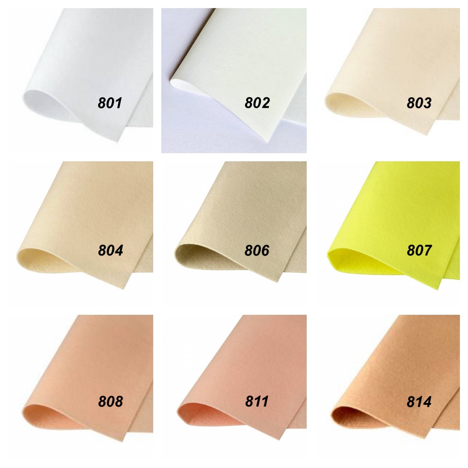 Stiffened Hard Felt 1.2 Mm Thickness Craft Felt Various Colors Stiff ...