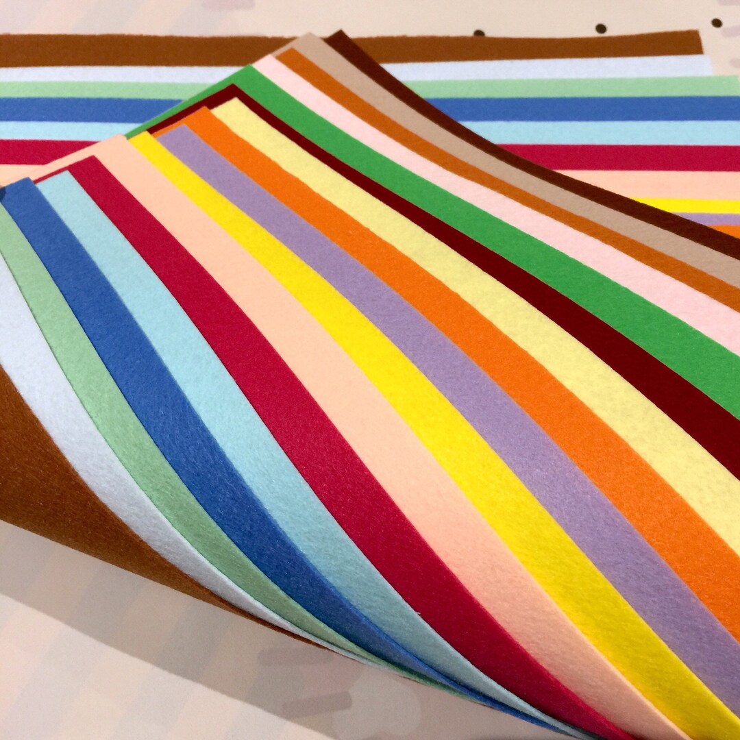 Hard Felt Stiffened Set of 17 Pc 1.2 Mm Thickness Various Colors Craft ...