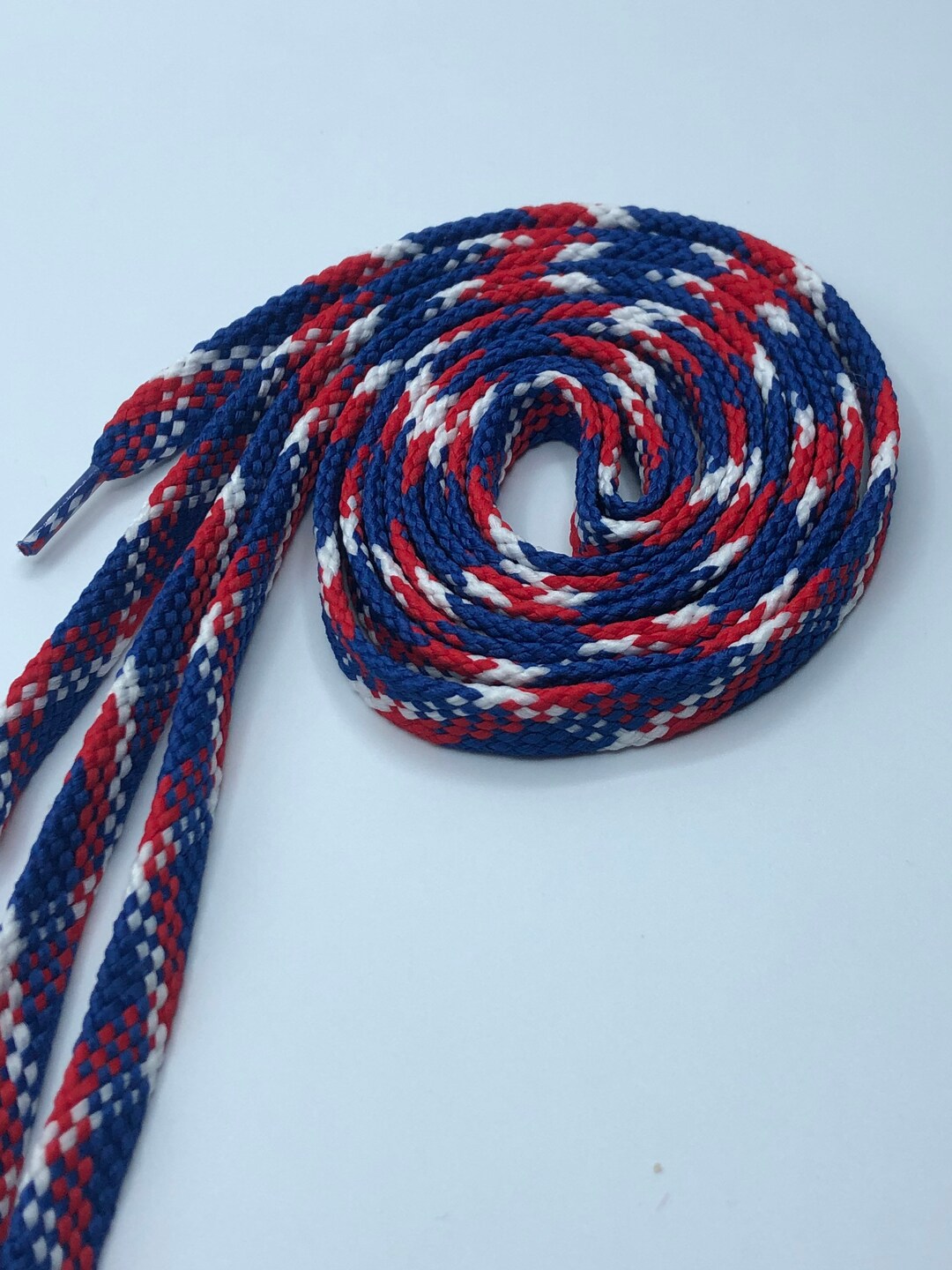 Standard Flat Shoelaces Plaid Red/white/blue - Etsy