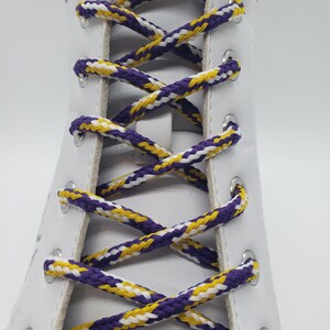 Round Multi-colored Shoelaces - White, Yellow and Color - Etsy