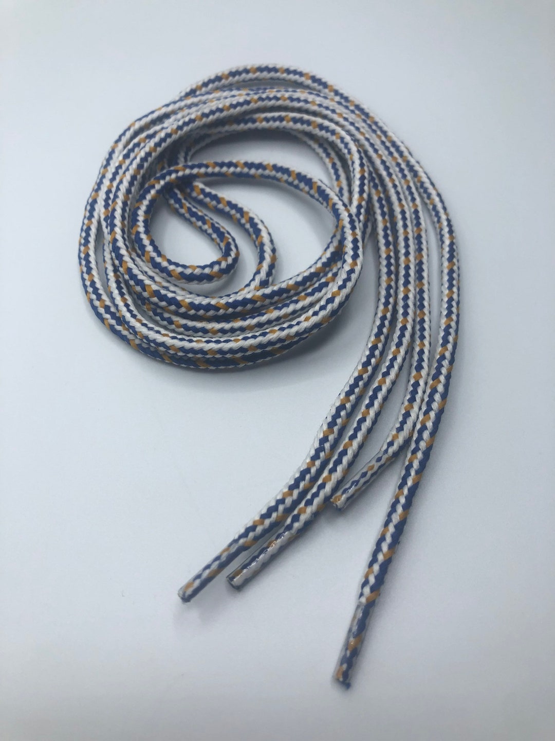 Round Multi-color Shoelaces White, Royal Blue and Gold - Etsy