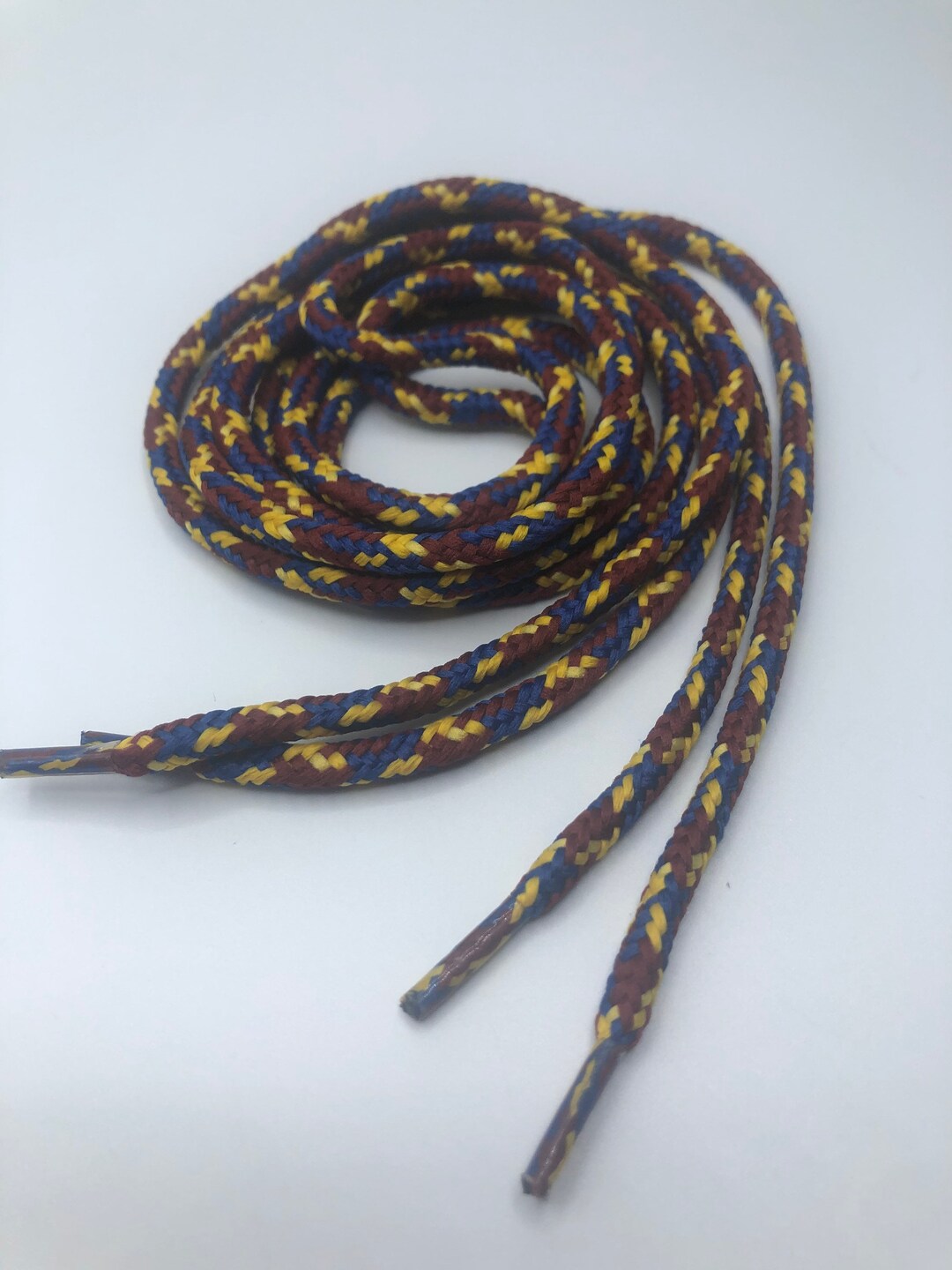 Round Multi-color Shoelaces Maroon, Yellow and Blue - Etsy