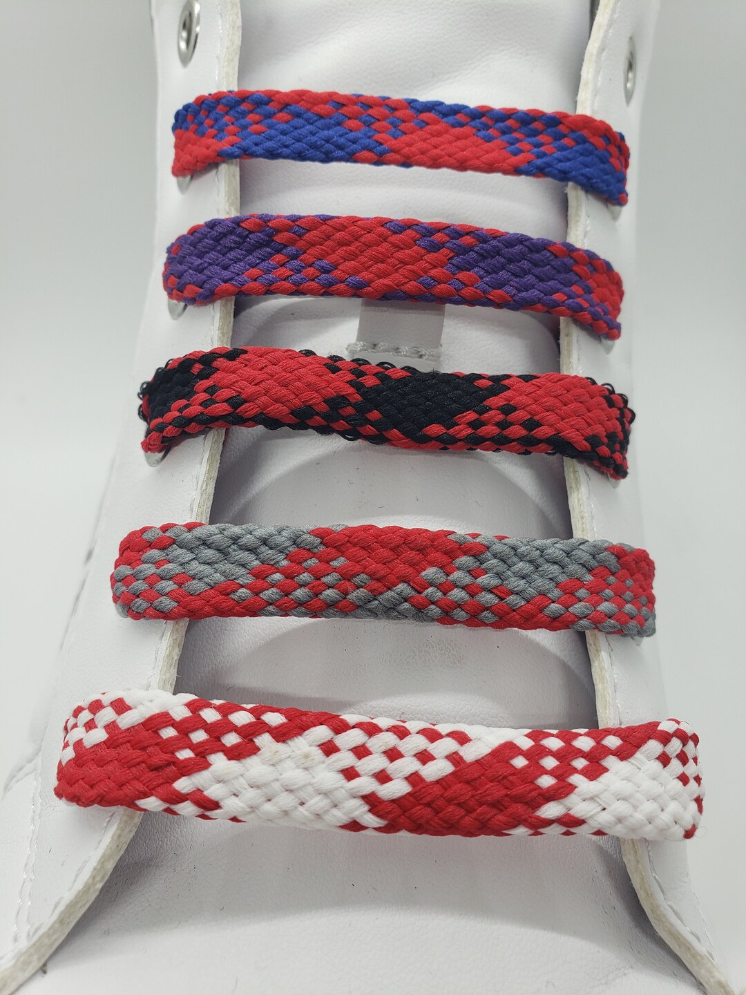 Flat Argyle Shoelaces - Red Variants - Etsy