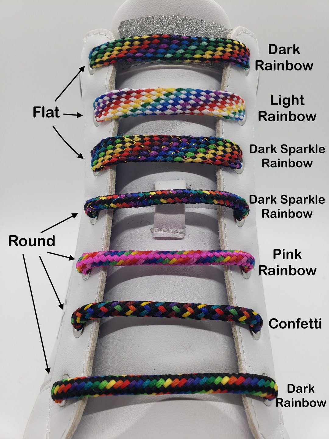 Rainbow Shoelaces - Etsy