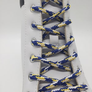 Round Multi-colored Shoelaces - White, Yellow and Color - Etsy