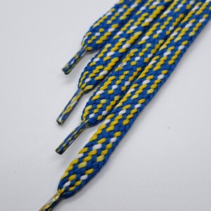 Hybrid Multi-color Shoelaces - Bright Blue, Yellow and White - Etsy