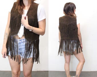 70s fringe vest | Etsy