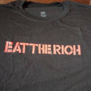 Eat the Rich Crop Top Punk Crust Punk Goth Emo Clothing Handpainted ...