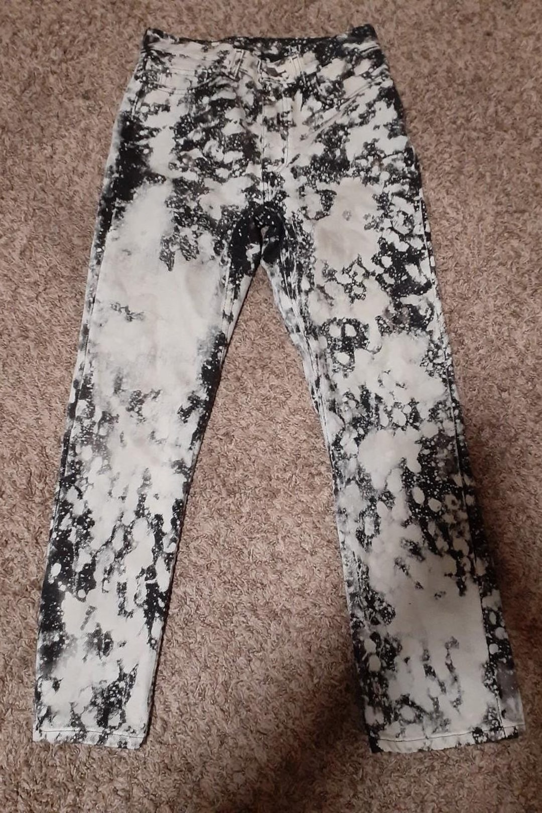 Acid Wash Pants Bleach Dye Grey White and Black Bleach Jeans Custom One ...