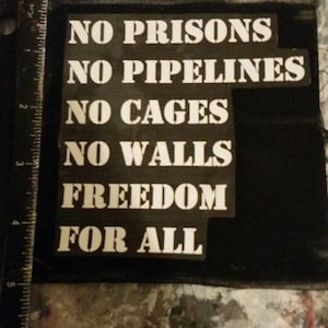 No Prisons No Pipelines No Cages No Walls Freedom for All, Punk Patch ...