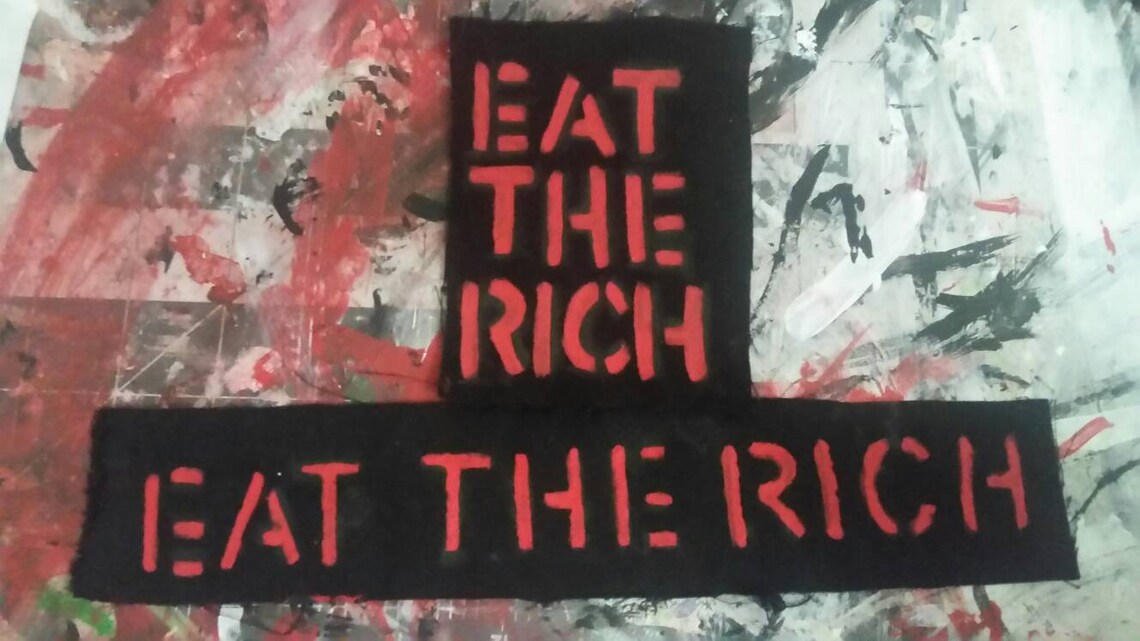 Eat the rich patch punk patches anarchist patches crust punk | Etsy