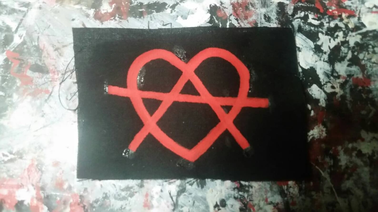 Anarchy Heart Anarchist Punk Emo Goth Handpainted Diy Punk - Etsy