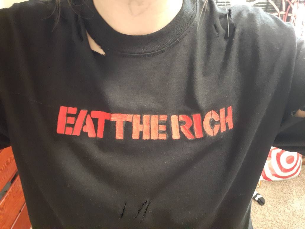 Eat the Rich Crop Top Punk Crust Punk Goth Emo Clothing - Etsy