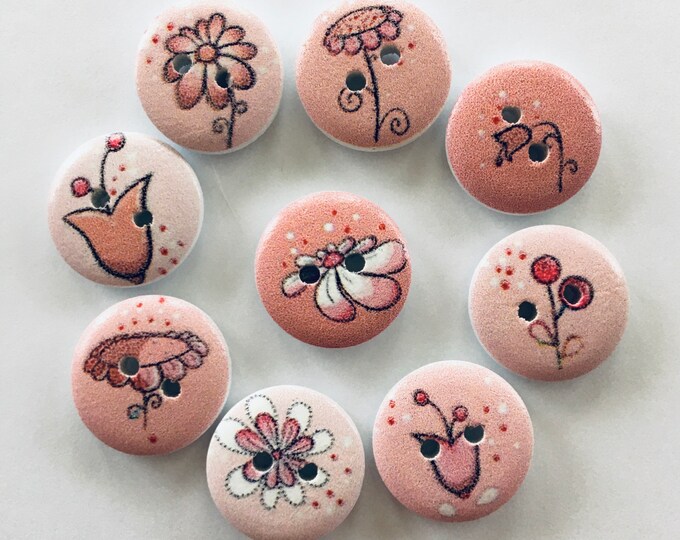 Black Star Buttons, 40mm Buttons, Floral Buttons , Sewing Supplies ...