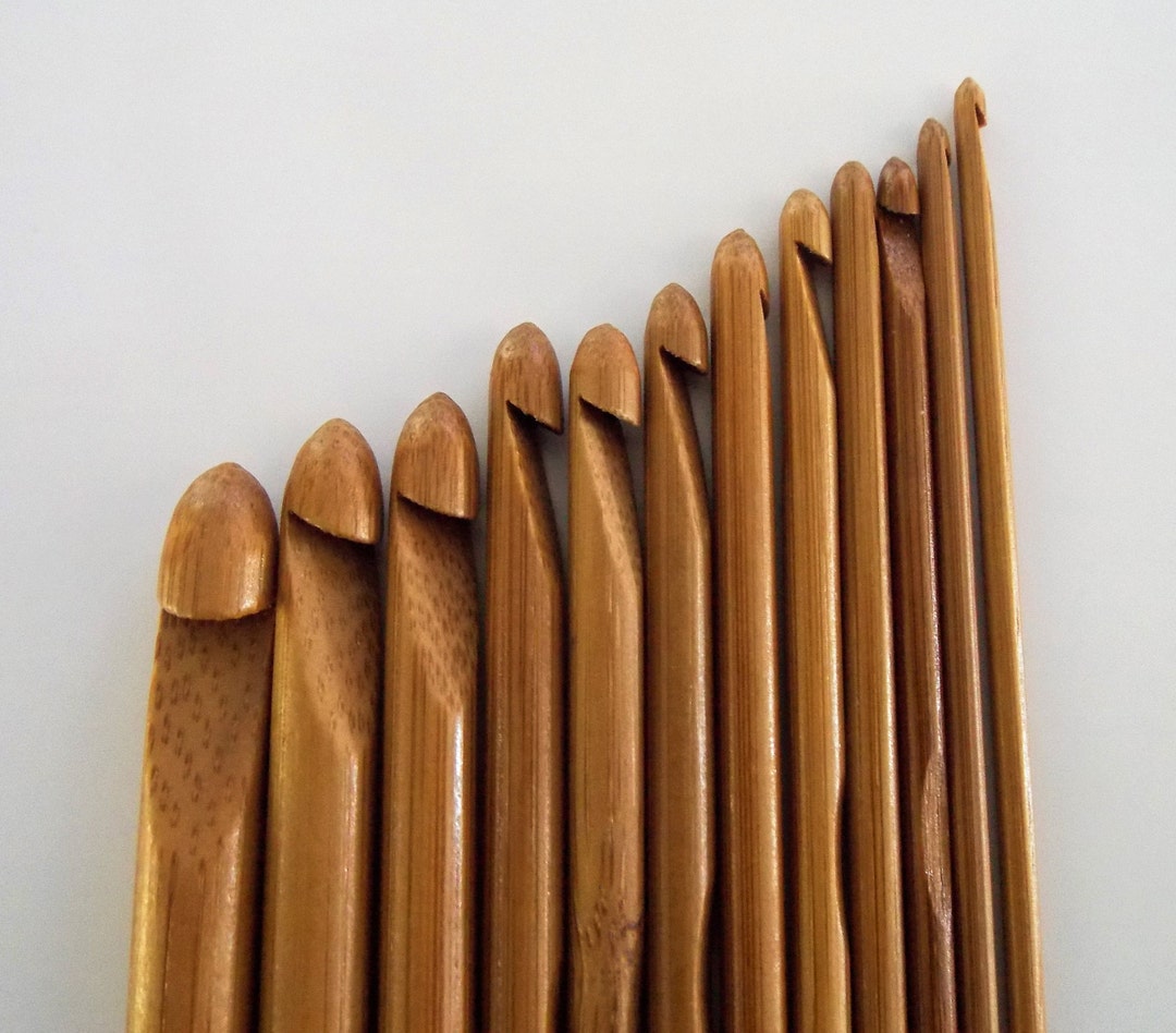 Bamboo Crochet Hook Set, 12 Sizes, Craft Supplies - Etsy