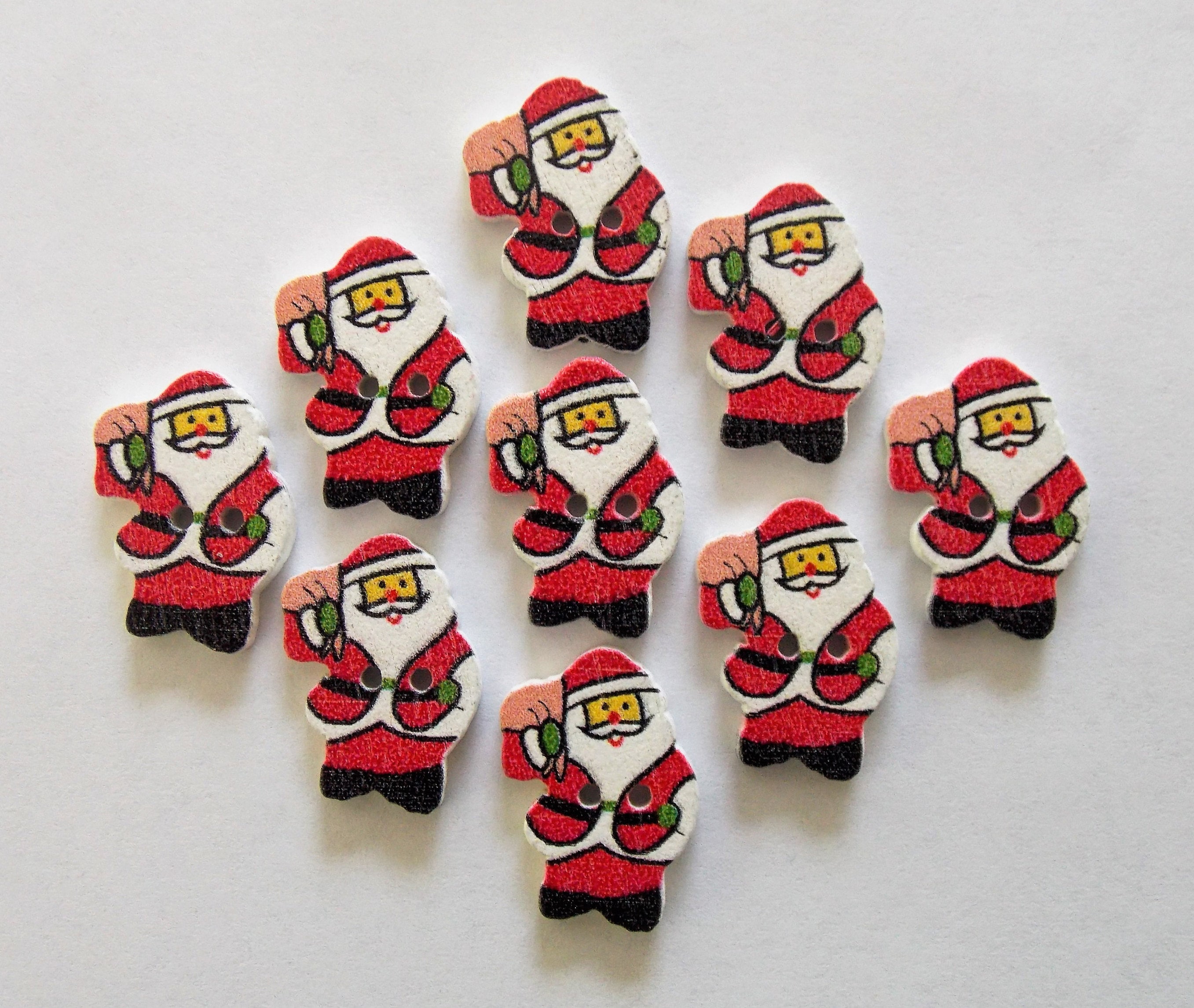 Santa Buttons Christmas Buttons Festive Buttons Sewing - Etsy