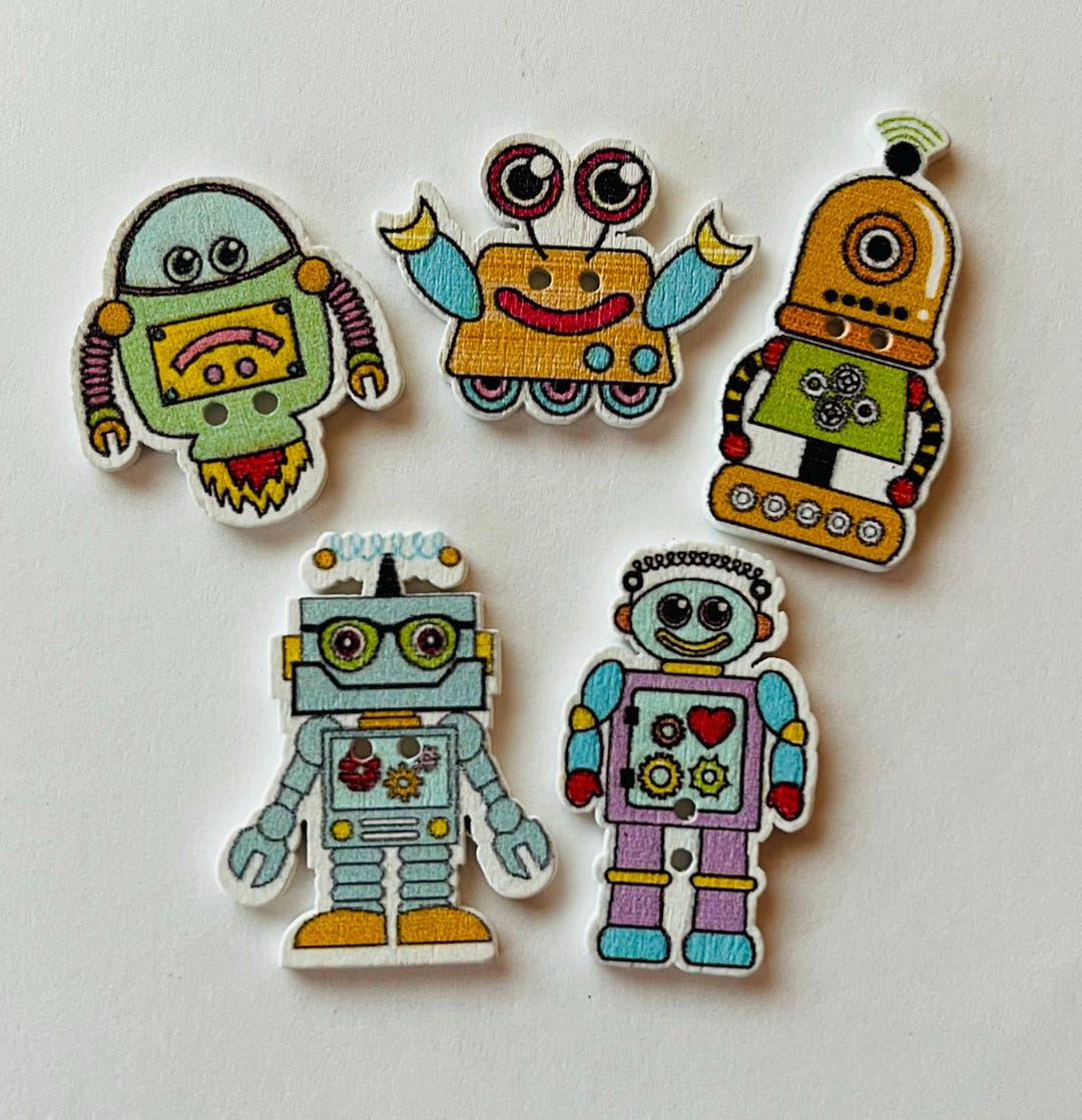Robot Buttons, Machine Buttons, Cyborg Buttons, Android Buttons, Sewing ...