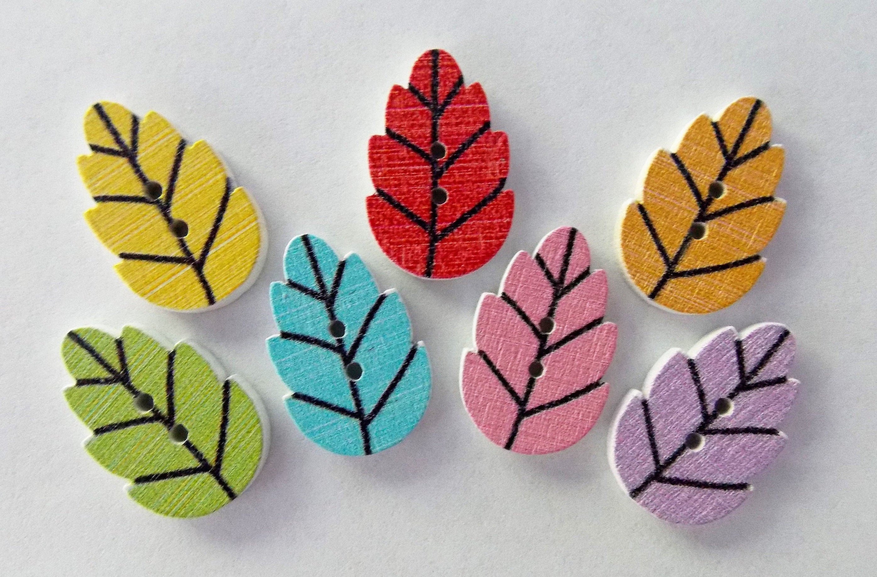 Leaf Buttons Wooden Buttons Sewing Supplies Tree Buttons - Etsy