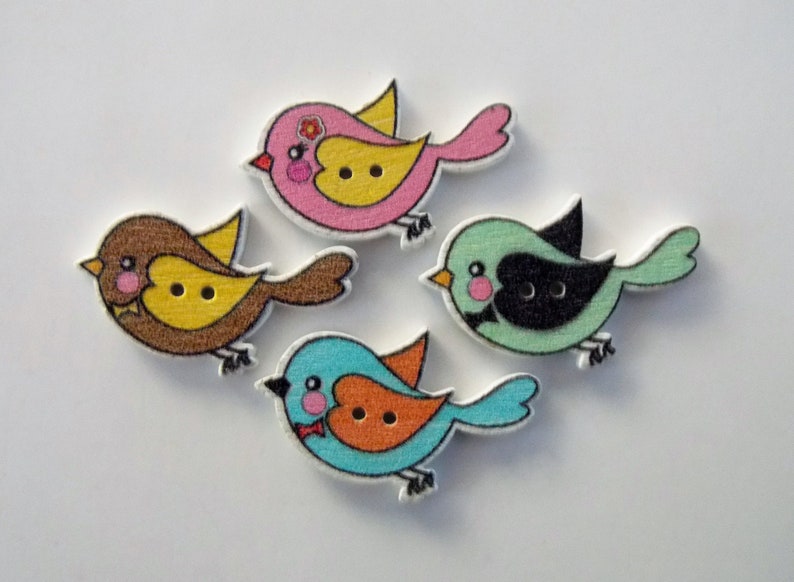 Bird Buttons Wooden Buttons Chick Buttons Sewing Supplies - Etsy Canada