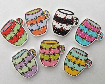 Coffee Buttons | Etsy