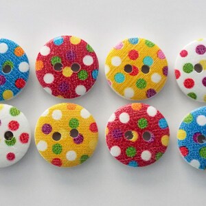 Polka Dot Buttons Spotty Buttons Red Buttons Sewing - Etsy