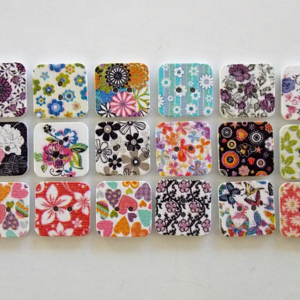 Square Buttons - Etsy