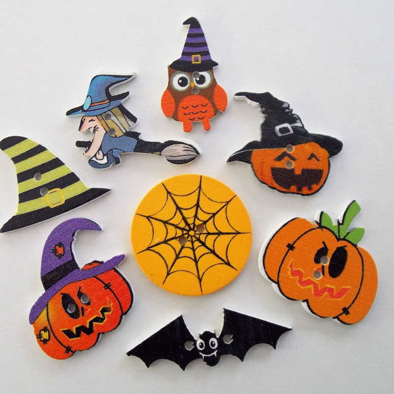 Halloween Buttons - Etsy