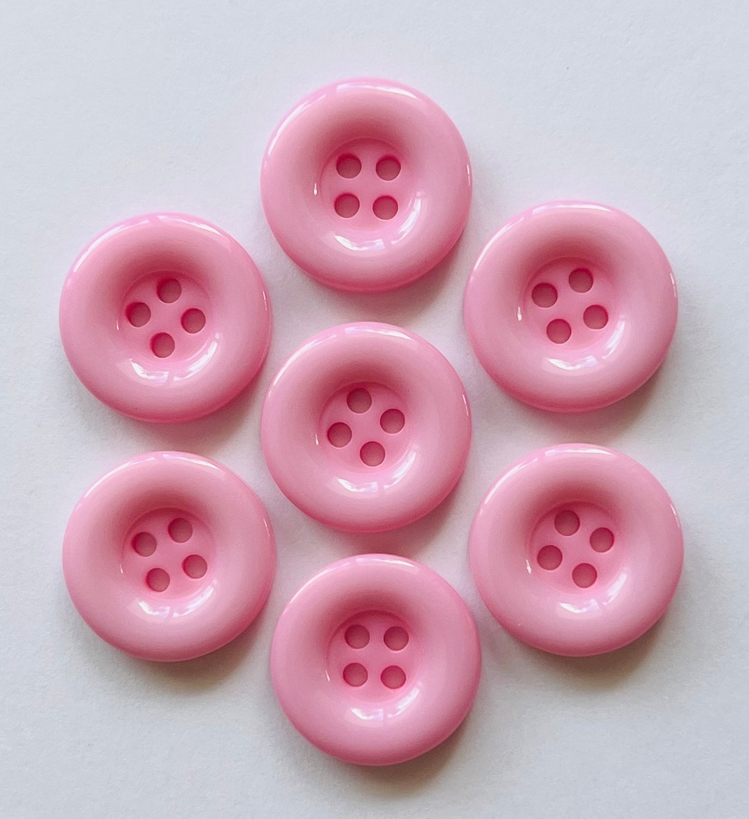 Pink Buttons, 18mm Buttons, Resin Buttons, Light Pink Buttons ...