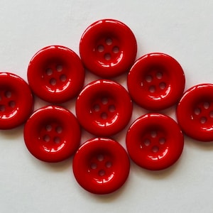 Red Buttons, 18mm Buttons, Resin Buttons, Sewing Supplies ...