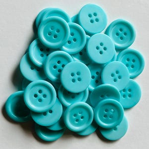 Blue Buttons, 20mm Buttons, Aqua Blue Resin Buttons, Sewing Supplies ...