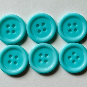 Blue Buttons, 20mm Buttons, Aqua Blue Resin Buttons, Sewing Supplies ...