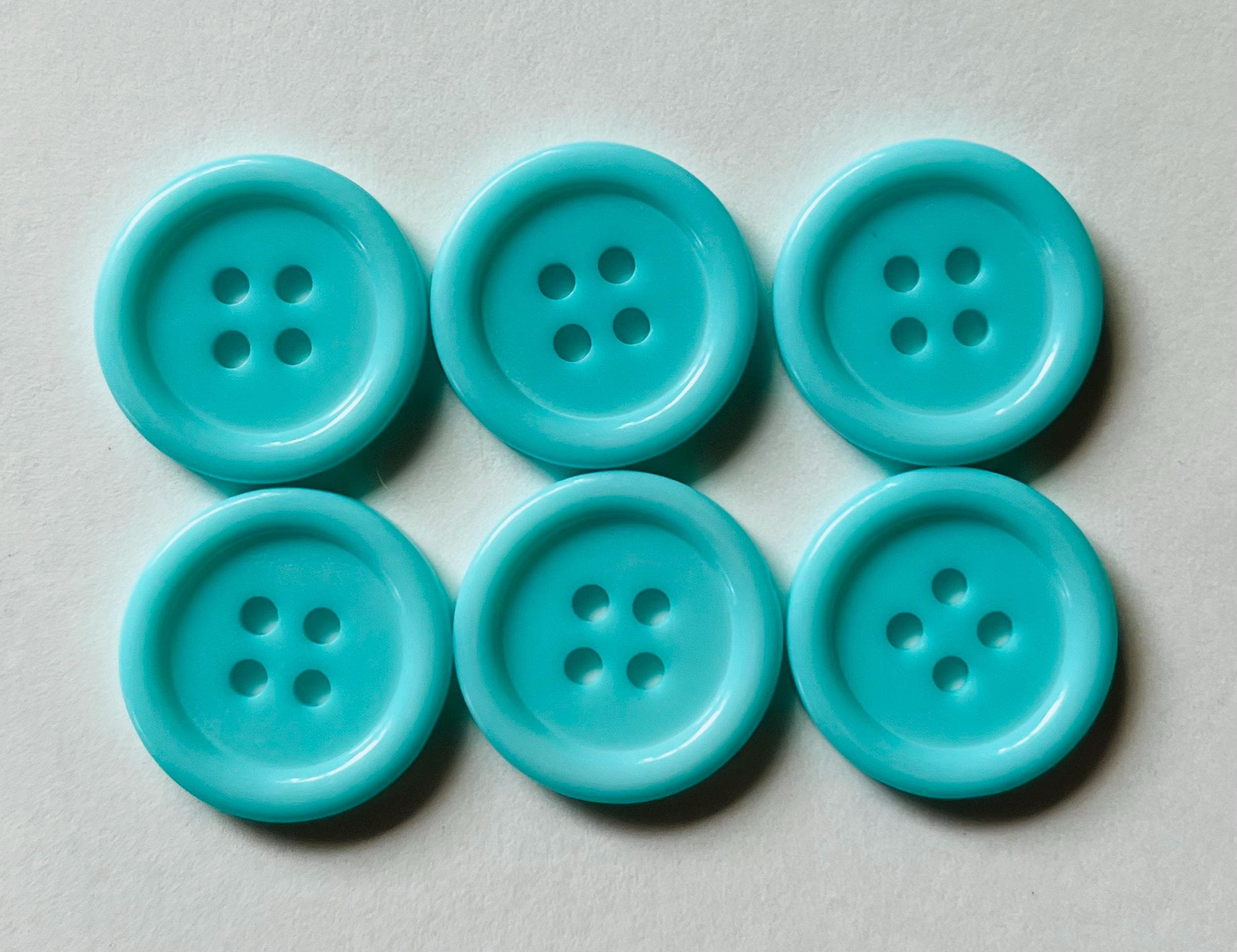 Blue Buttons, 20mm Buttons, Aqua Blue Resin Buttons, Sewing Supplies ...