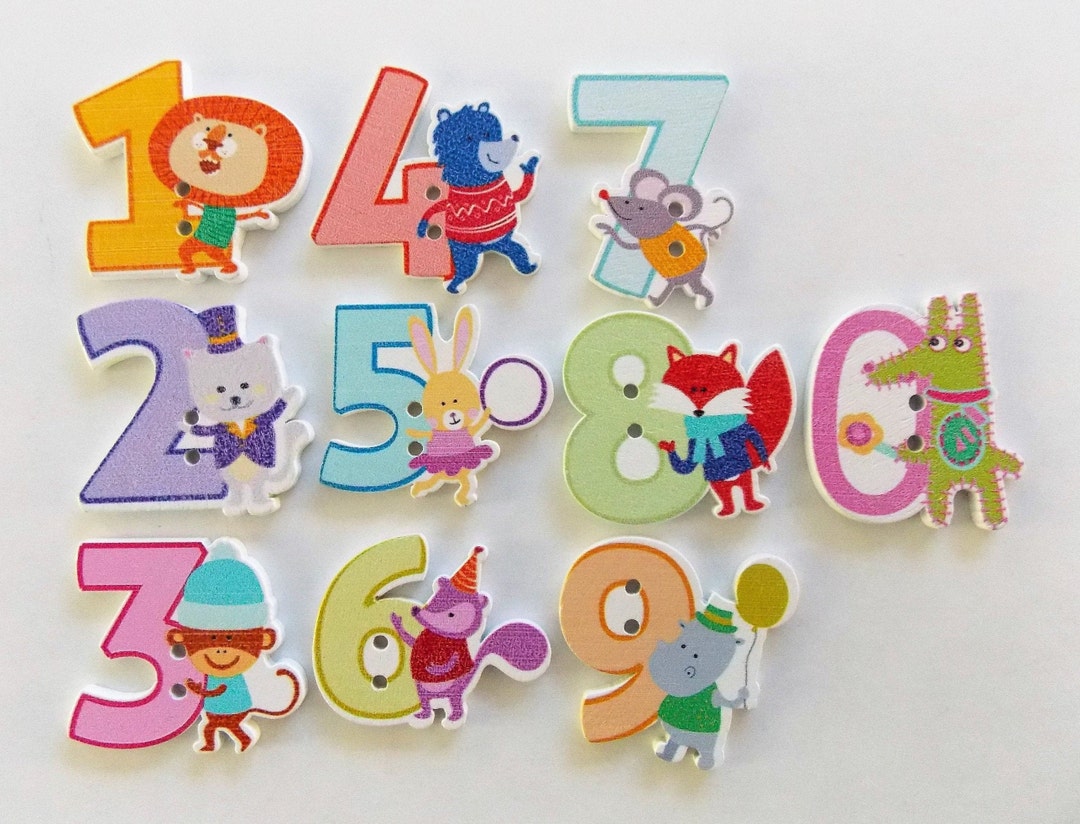 Number Buttons, Counting Buttons, Sewing Supplies, Scrapbooking ...