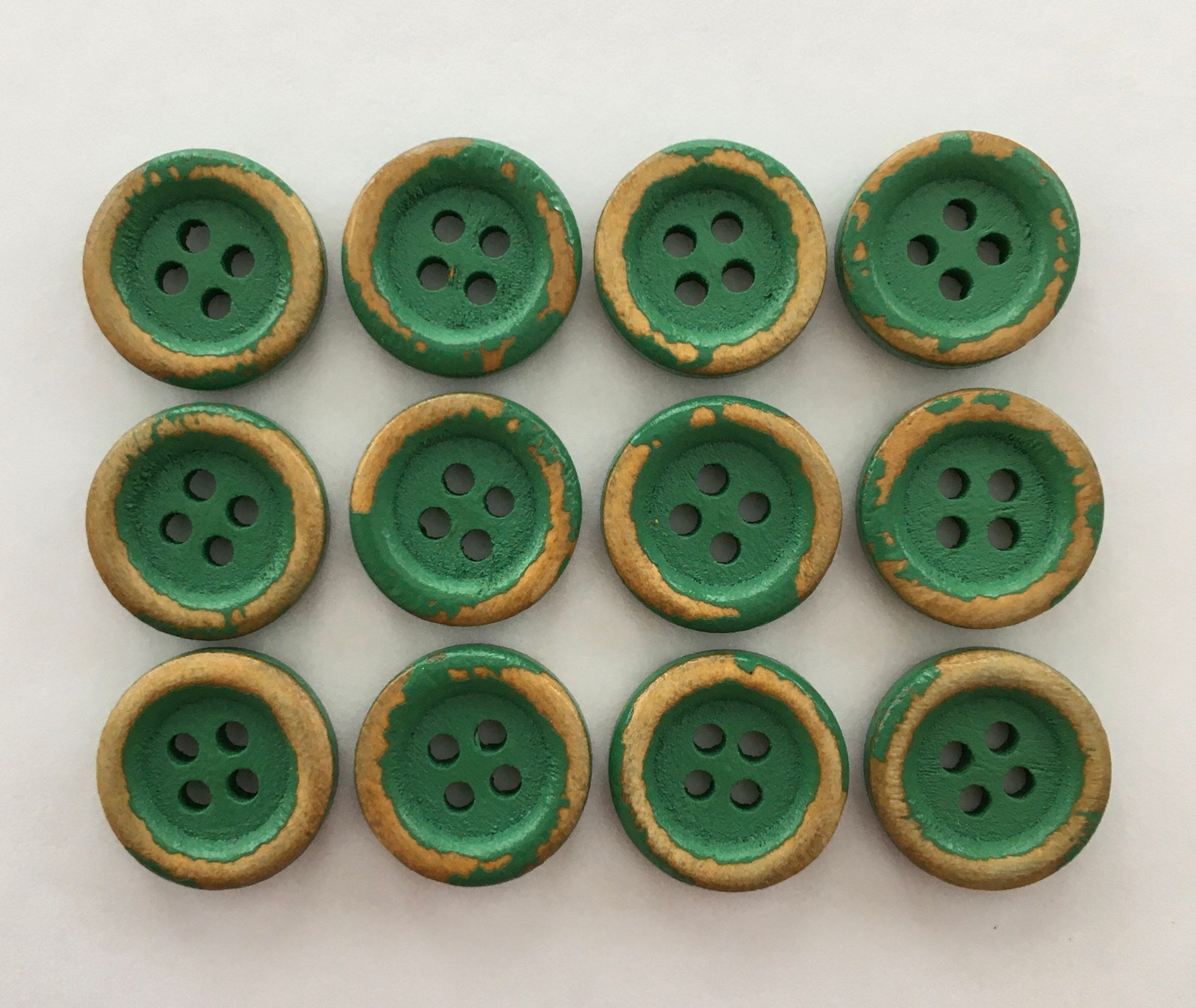 Vintage Style Buttons Green Buttons Sewing Supplies Rustic - Etsy