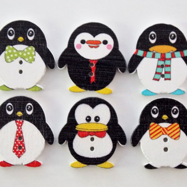 Penguin Buttons - Etsy