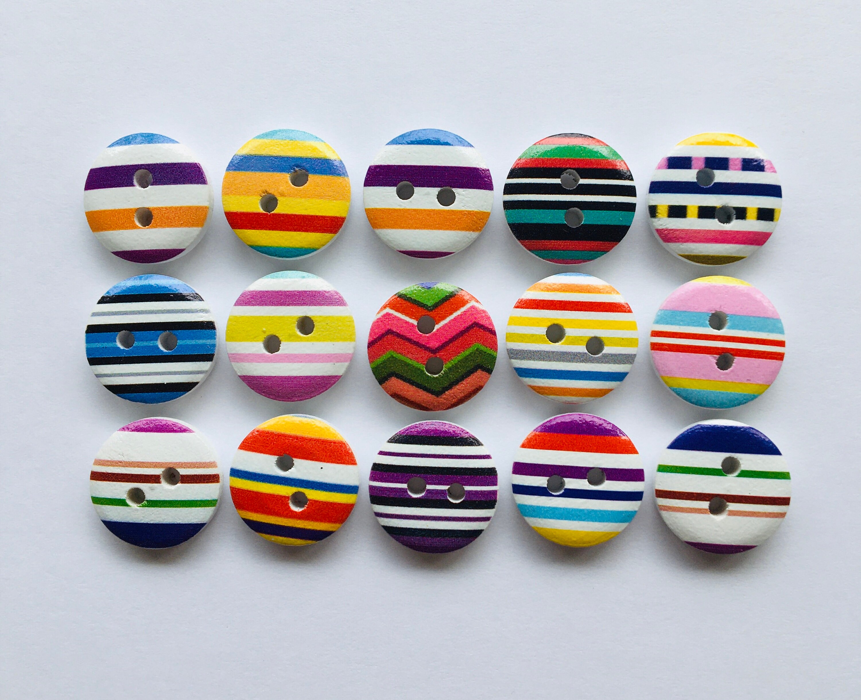 Striped Buttons Line Buttons Pink Buttonsblue Buttons - Etsy