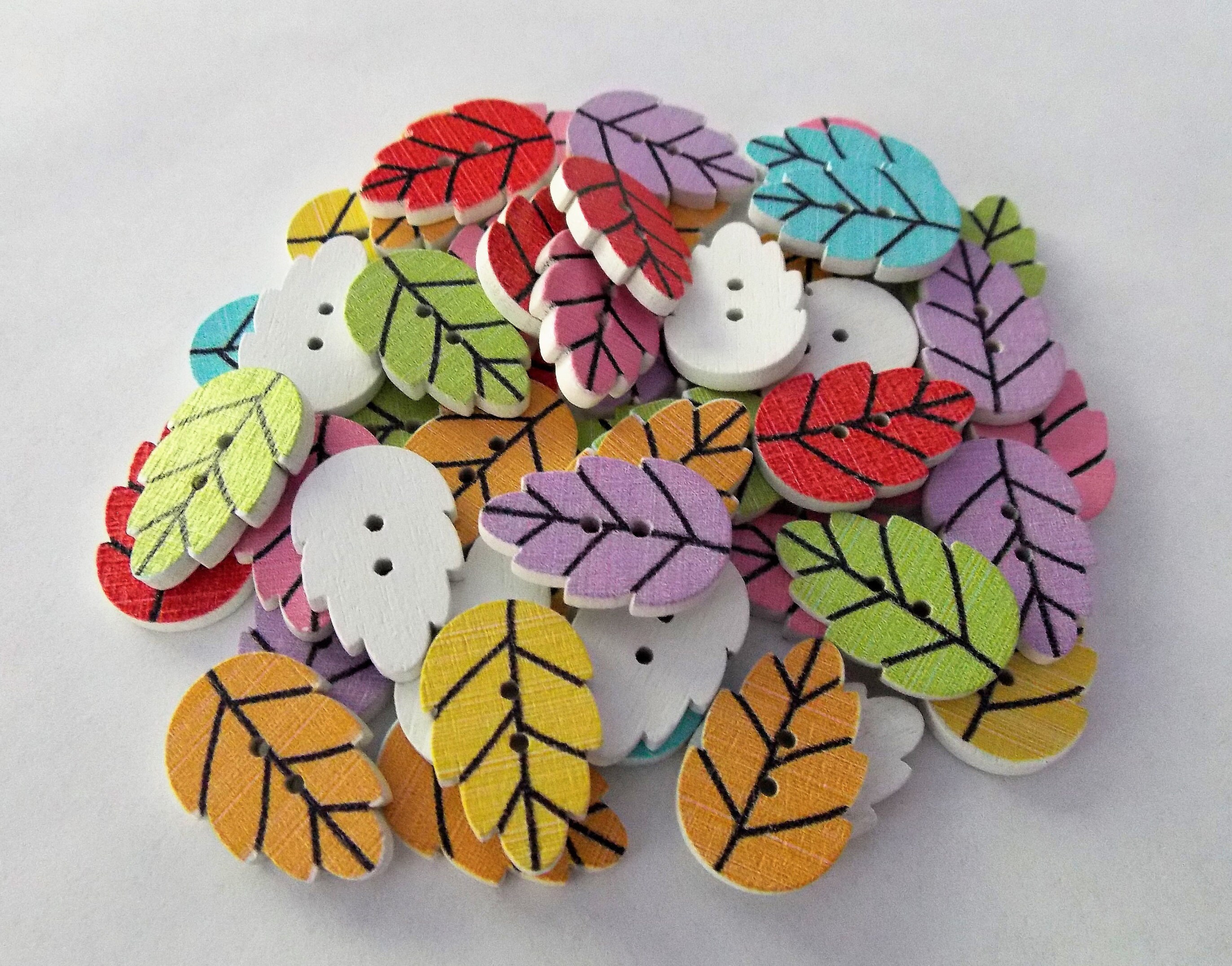 Leaf Buttons Wooden Buttons Sewing Supplies Tree Buttons - Etsy