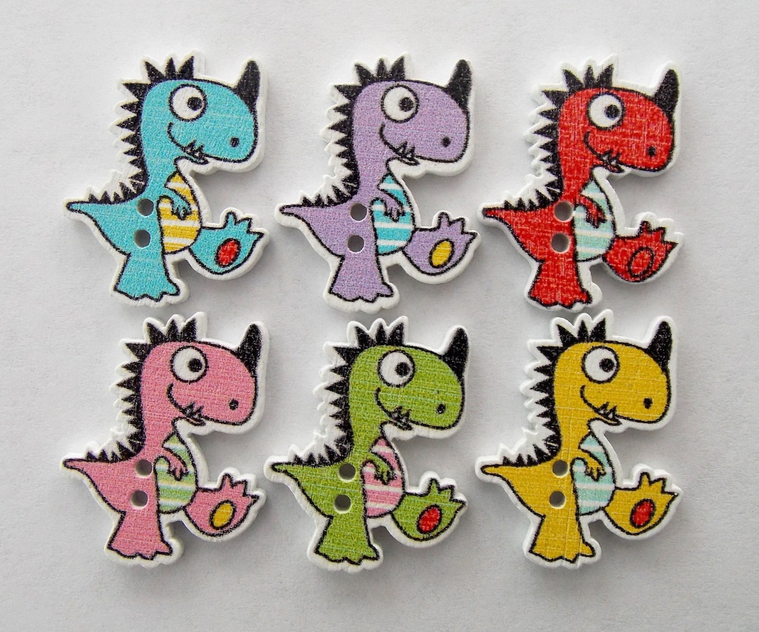 Dinosaur Buttons, Dino Buttons, Prehistoric Buttons, Sewing Supplies ...