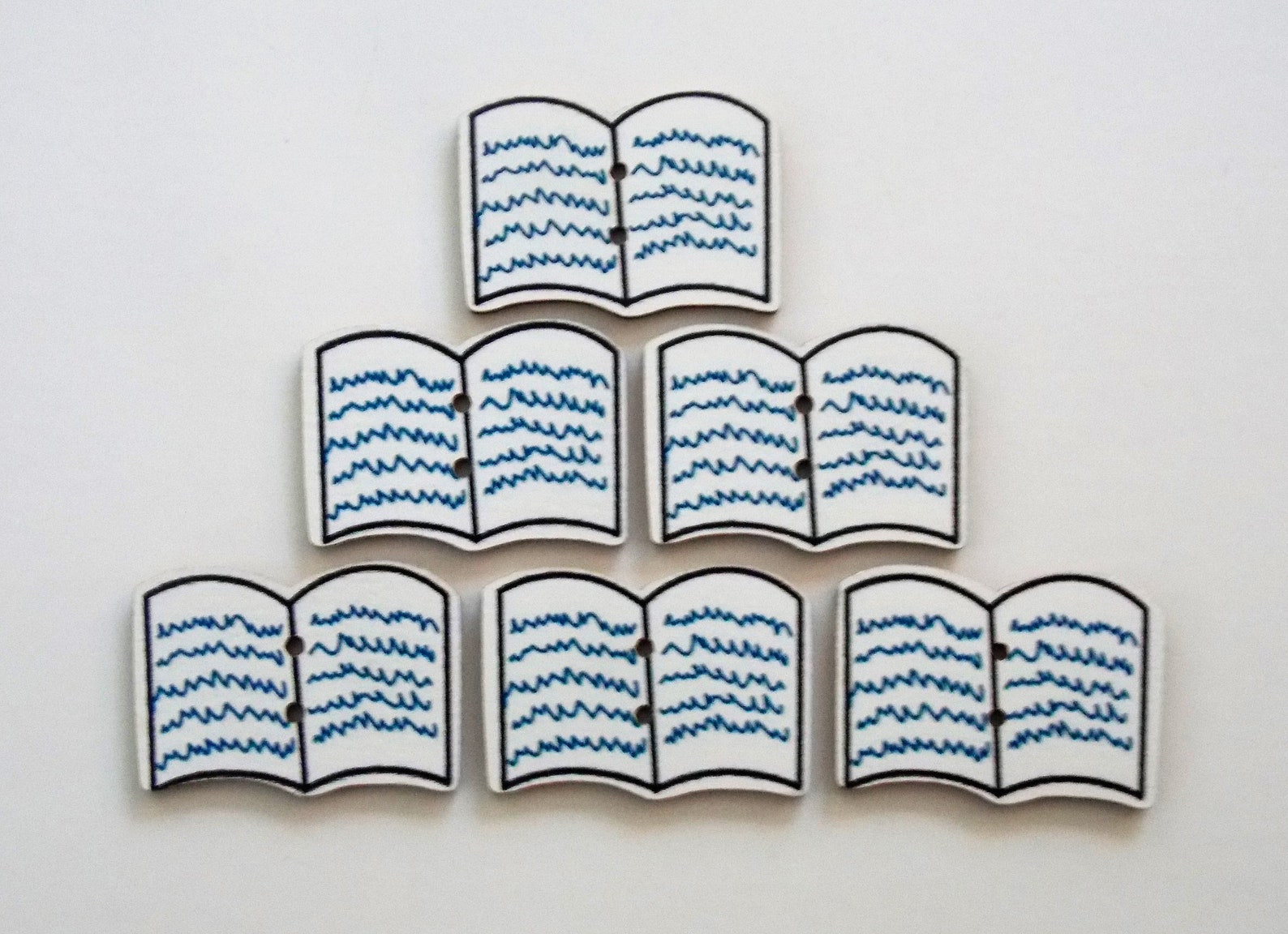 Book Buttons Wooden Buttons Reading Buttons Sewing | Etsy