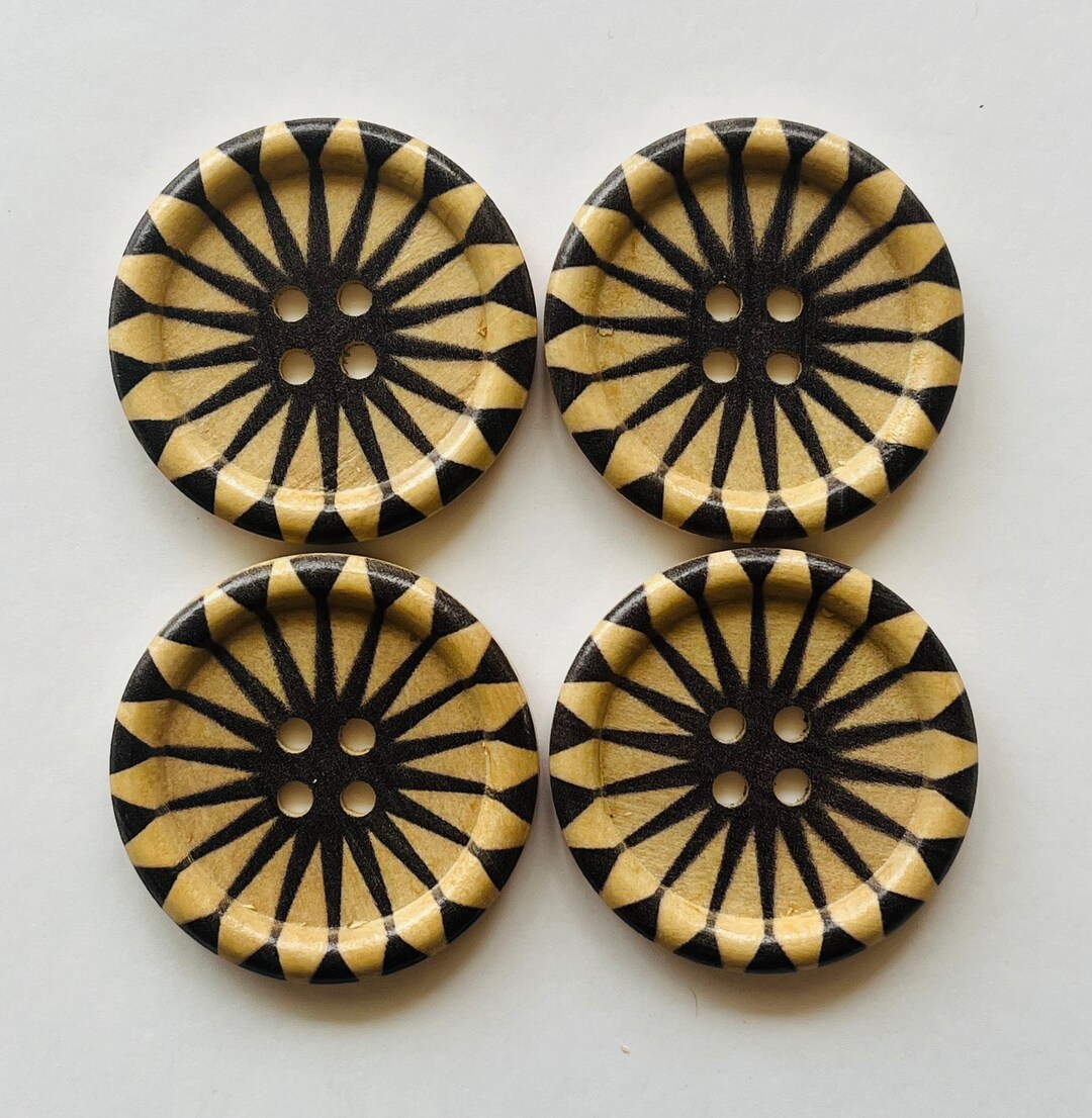 Black Star Buttons, 40mm Buttons, Floral Buttons , Sewing Supplies ...