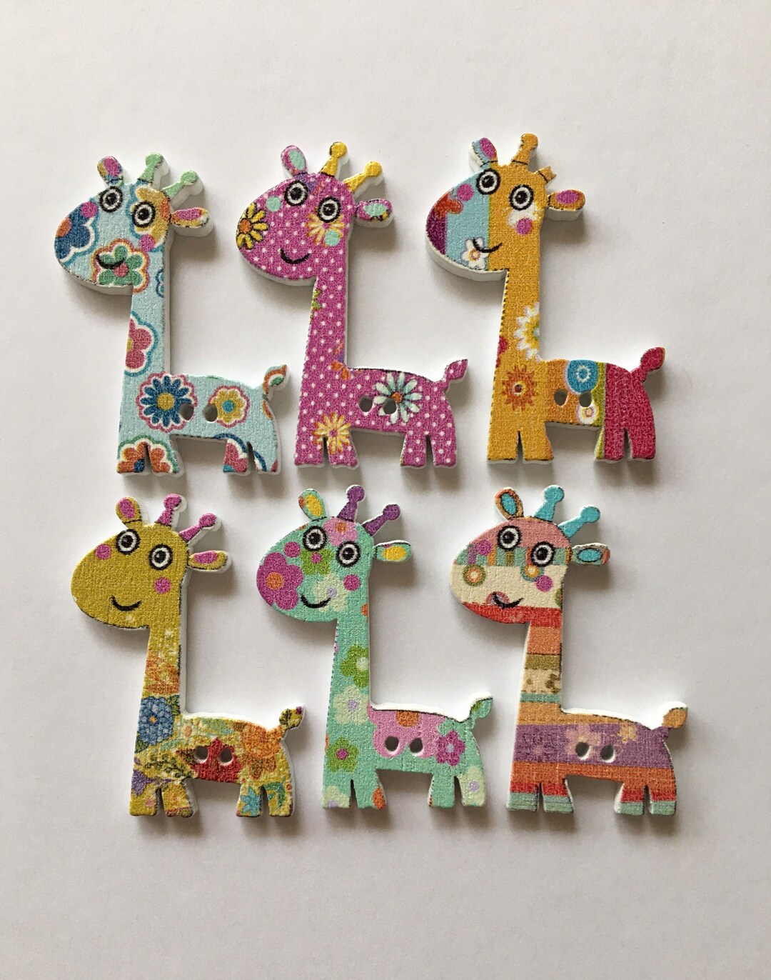 Giraffe Buttons, Animal Buttons, Wooden Buttons, Sewing Supplies ...