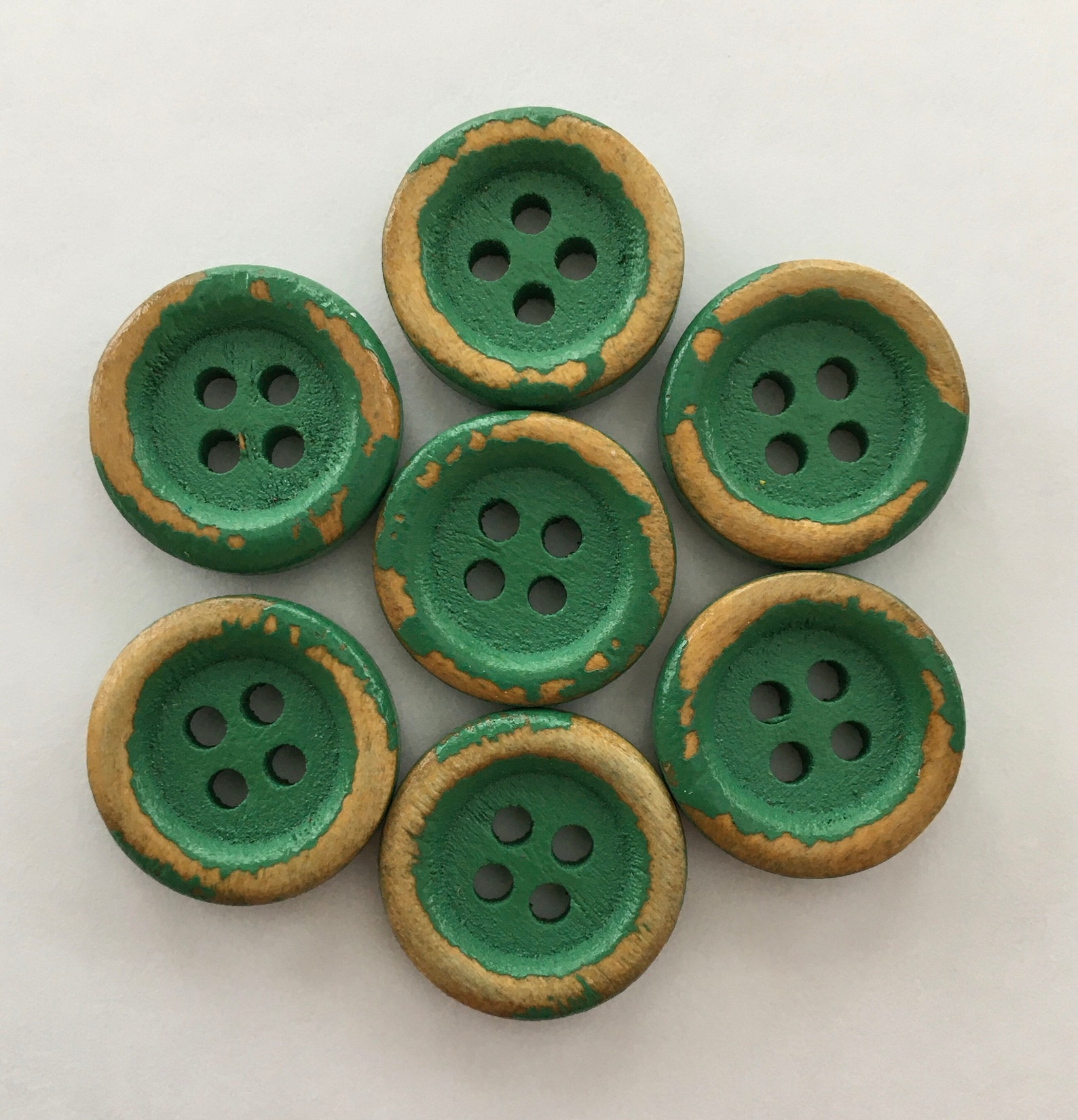 Vintage Style Buttons Green Buttons Sewing Supplies Rustic - Etsy