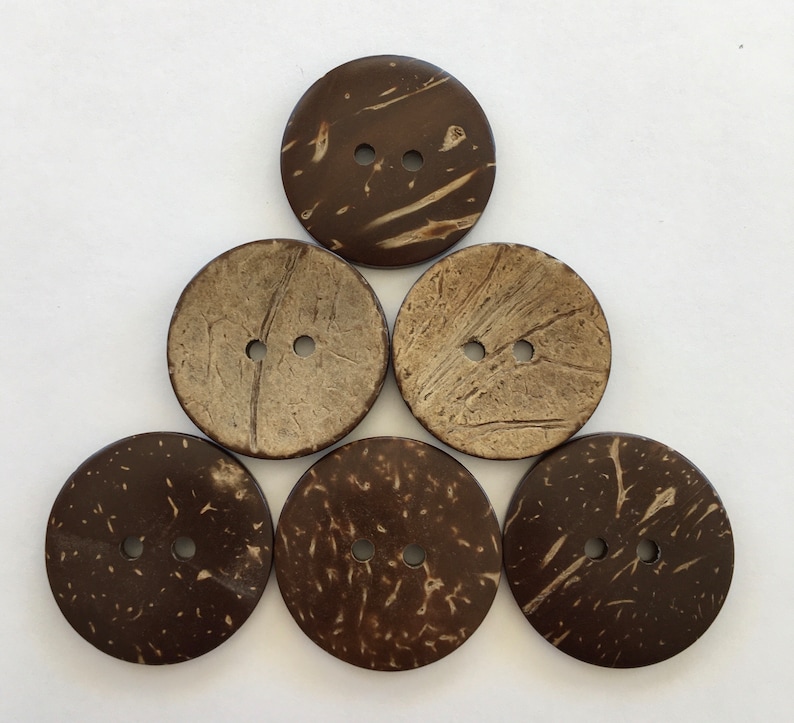 Rustic Coconut Shell Buttons, 30mm Natural Brown Buttons - Etsy