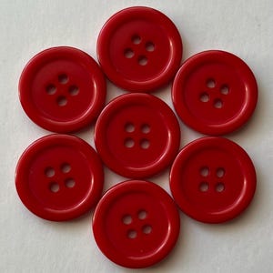 Red Buttons, 20mm Buttons, Red Resin Buttons, Sewing Supplies ...