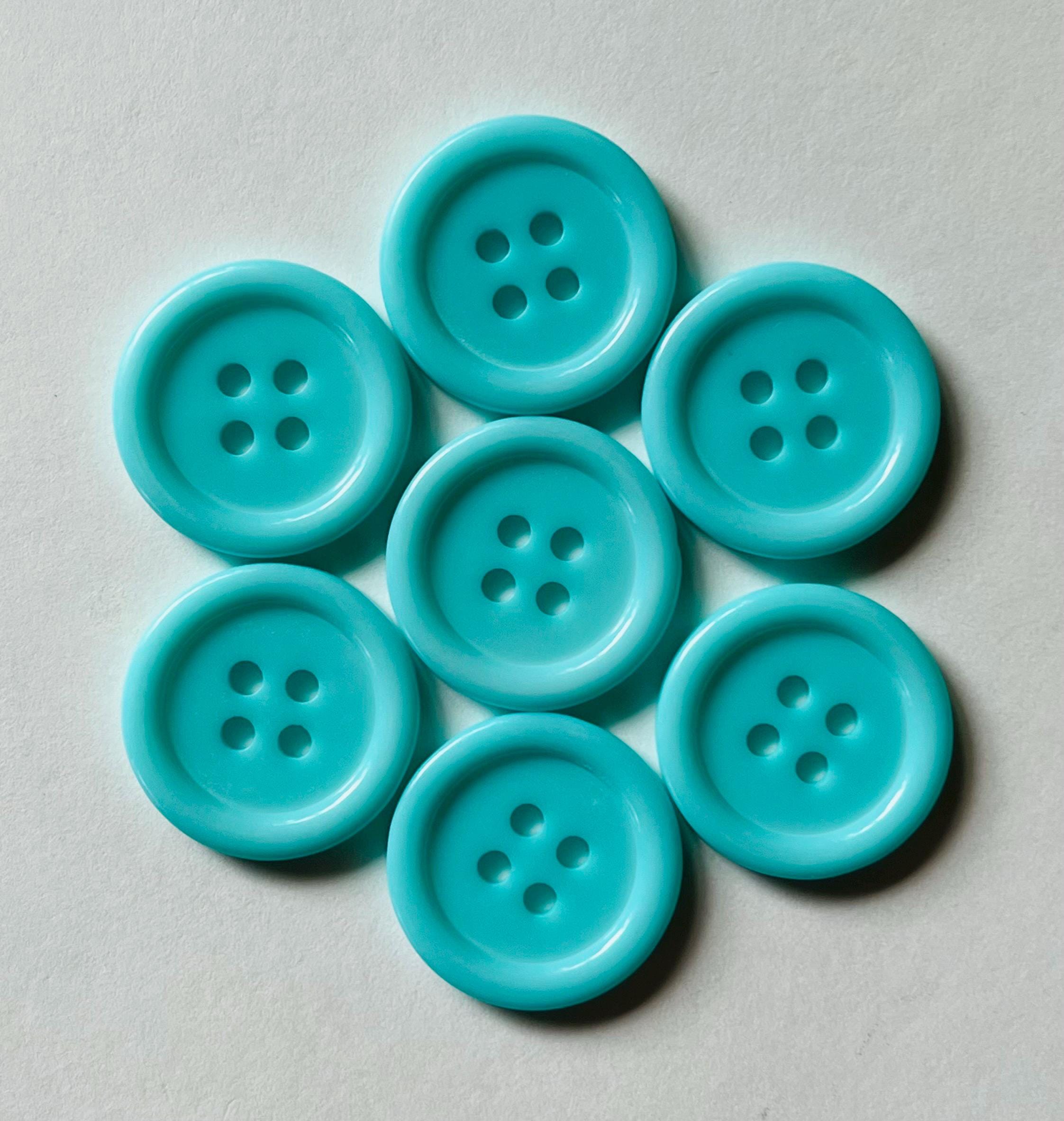 Blue Buttons, 20mm Buttons, Aqua Blue Resin Buttons, Sewing Supplies ...