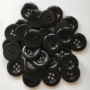 Black Resin Buttons, 18mm Sewing Embellishments - Etsy