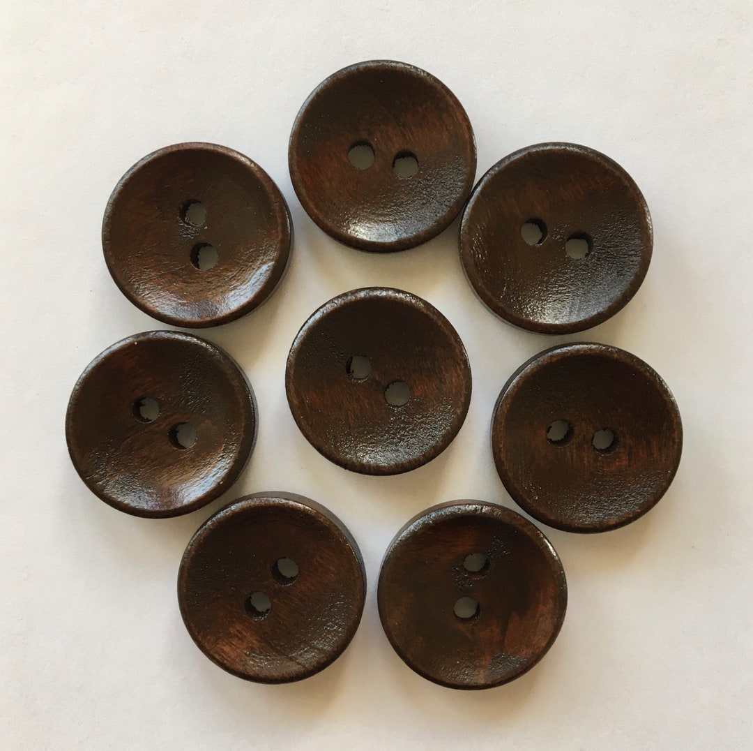 Brown Buttons, 15mm Buttons, Wooden Buttons, Rustic Buttons, Sewing ...