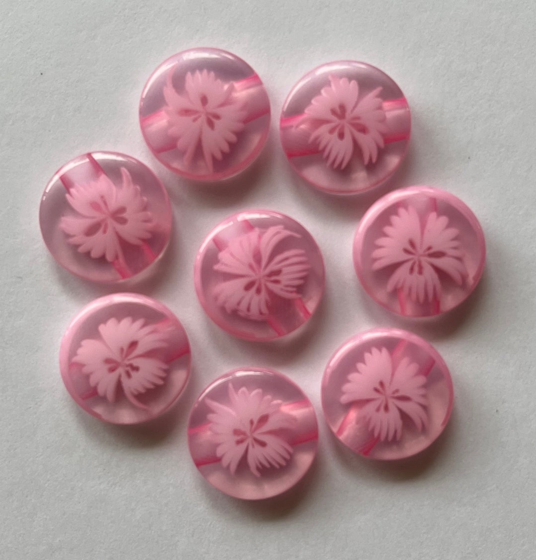 Pink Buttons Resin Buttons Flower Buttons Sewing Supplies - Etsy